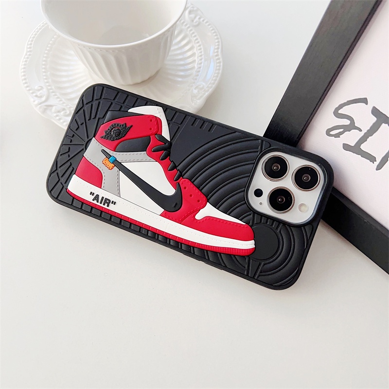 High Quality 3D Silicone Red Shoes Cartoon Phone Case For iPhone 14 13 ...