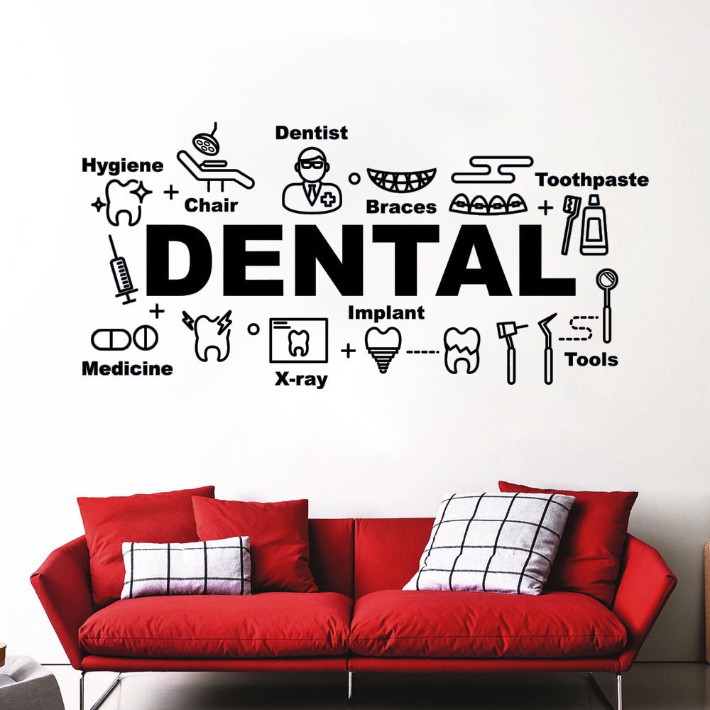 Dental Clinic Toothpaste Quotes Wall Stickers Vinyl Teeth Care Decals ...