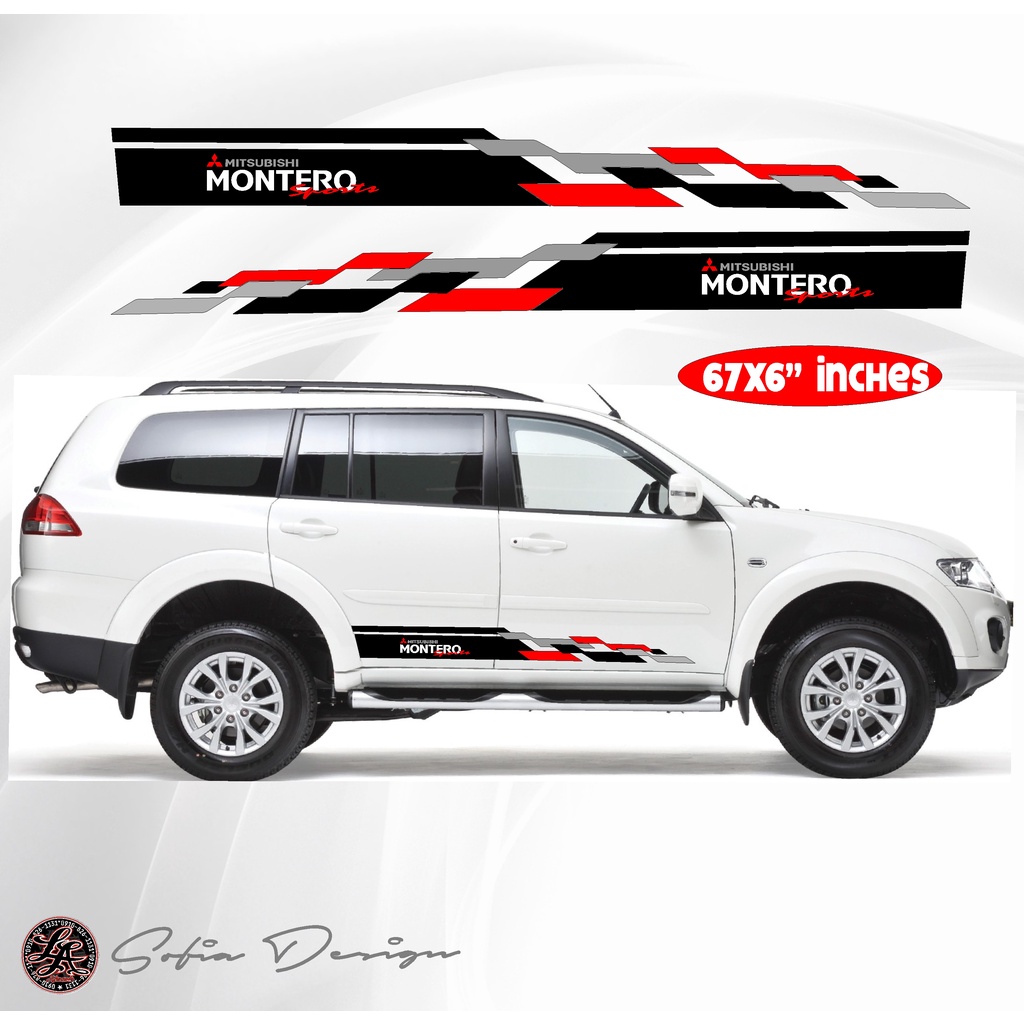 x2 MITSUBISHI MONTERO BODY STICKER / MACHINE CUT VINYL STICKER | Shopee ...