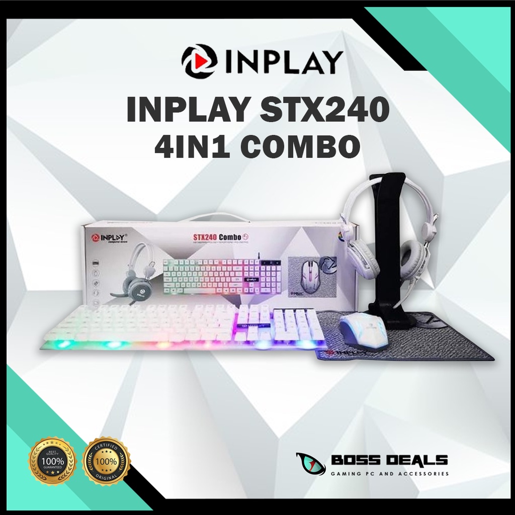 INPLAY STX240 4in1 COMBO - GAMING KEYBOARD, MOUSE, HEADSET & MOUSEPAD ...