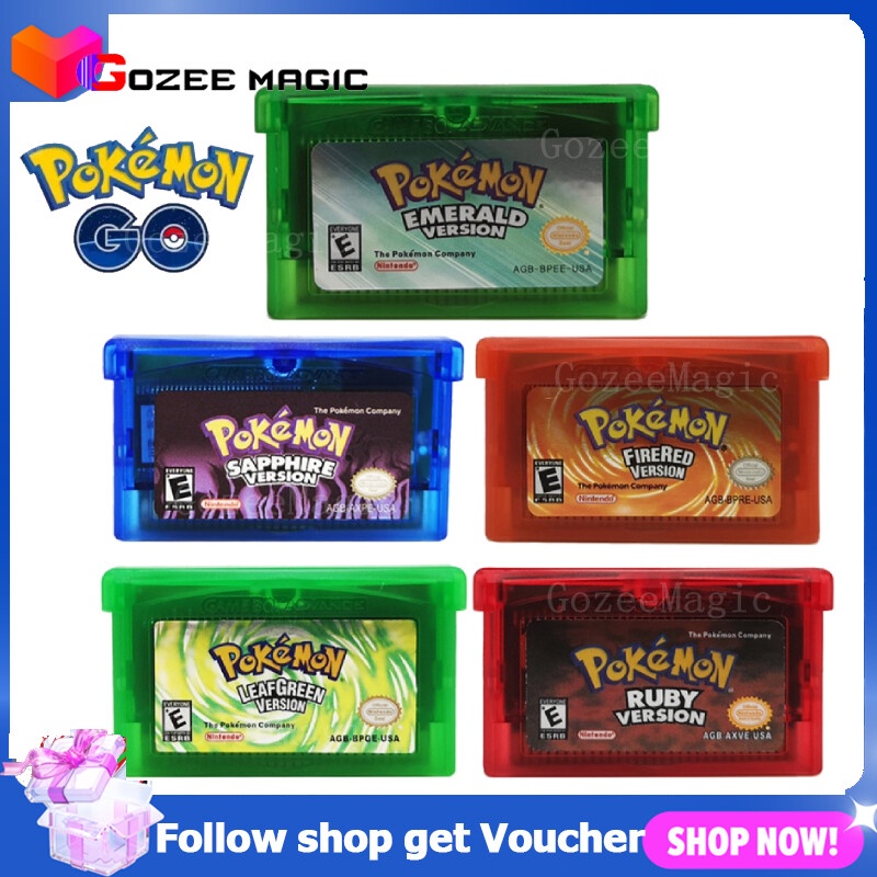 Pokemon Ruby/ Sapphire/ Emerald/ Fire Red/ Leaf Green Cartridge NDSL ...
