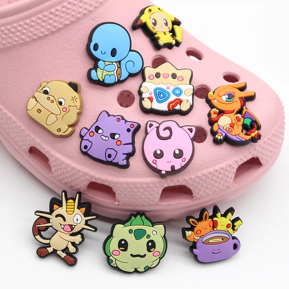 Cartoon Bulbasaur jibits Anime Pikachu Jibitz Charm Pokemon Shoe Charms ...