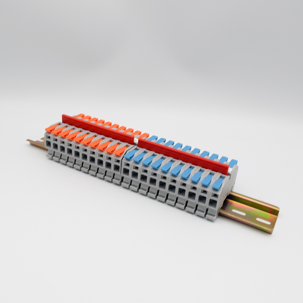 DIN Rail Terminal Blocks kit Universal Compact Wire Wiring Connector Quick Fast Cable Wiring ...