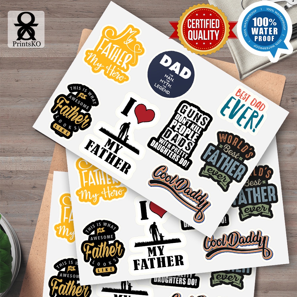 1Set High Quality Waterproof Vinyl Sticker with Father - Best Father ...