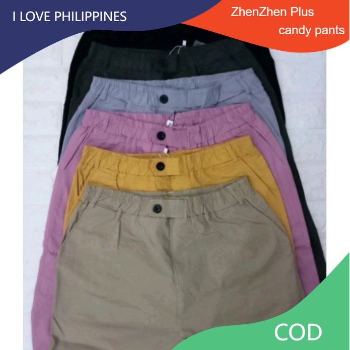 3XL 4XL candy pants with button for womens | Shopee Philippines