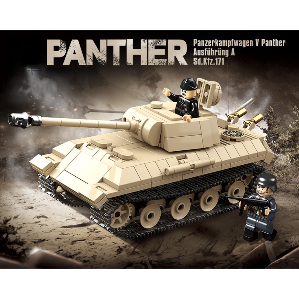 472PCS MOC WW2 Panther Medium Tank Sd.Kfz.171 Figure Model Toy Building ...