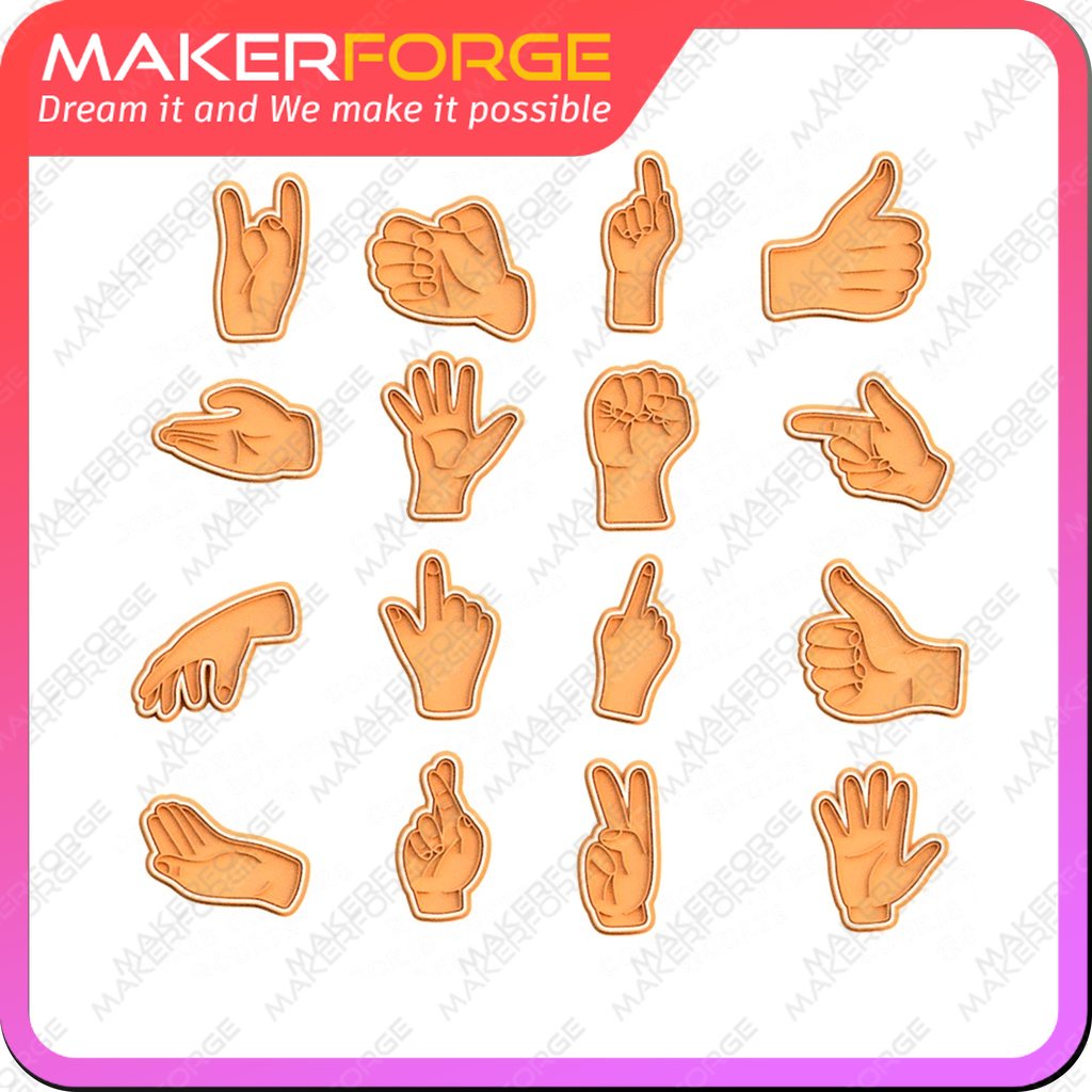 Hand Gestures Cookie Cutter Fondant Cutter Clay Cutter Collection ...