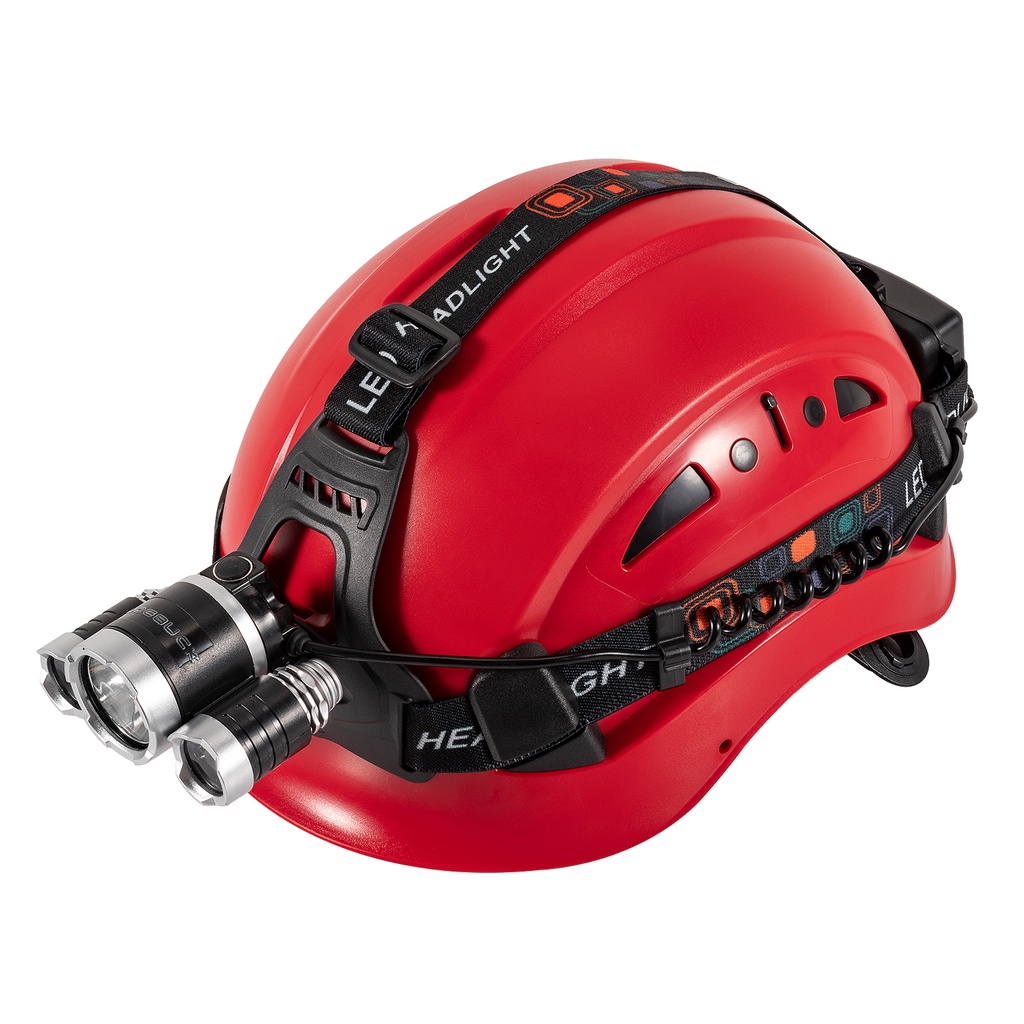 LOEBUCK protective safety helmet with LED headlights and crash helmet ...