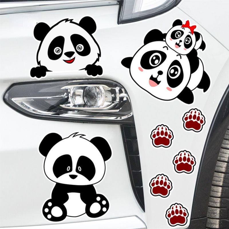 Cute Cartoon Panda Car Sticker Covering Waterproof Electric Body ...