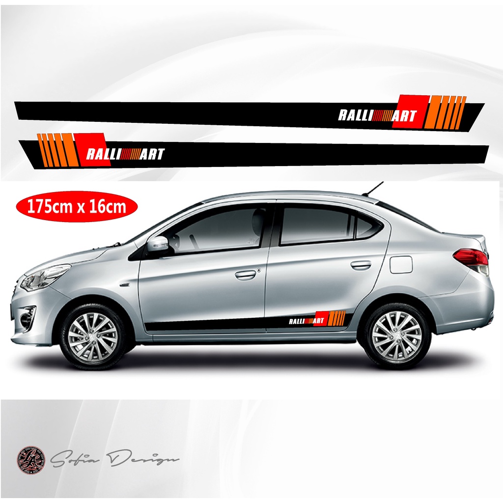 x2 Mitsubishi Mirage G4 Side Sticker Cut Out Vinyl Sticker | Shopee ...