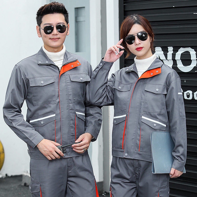 Suit Top + Cargo Pants Safety Work Jacket Safe Uniform Long Sleeve Men ...