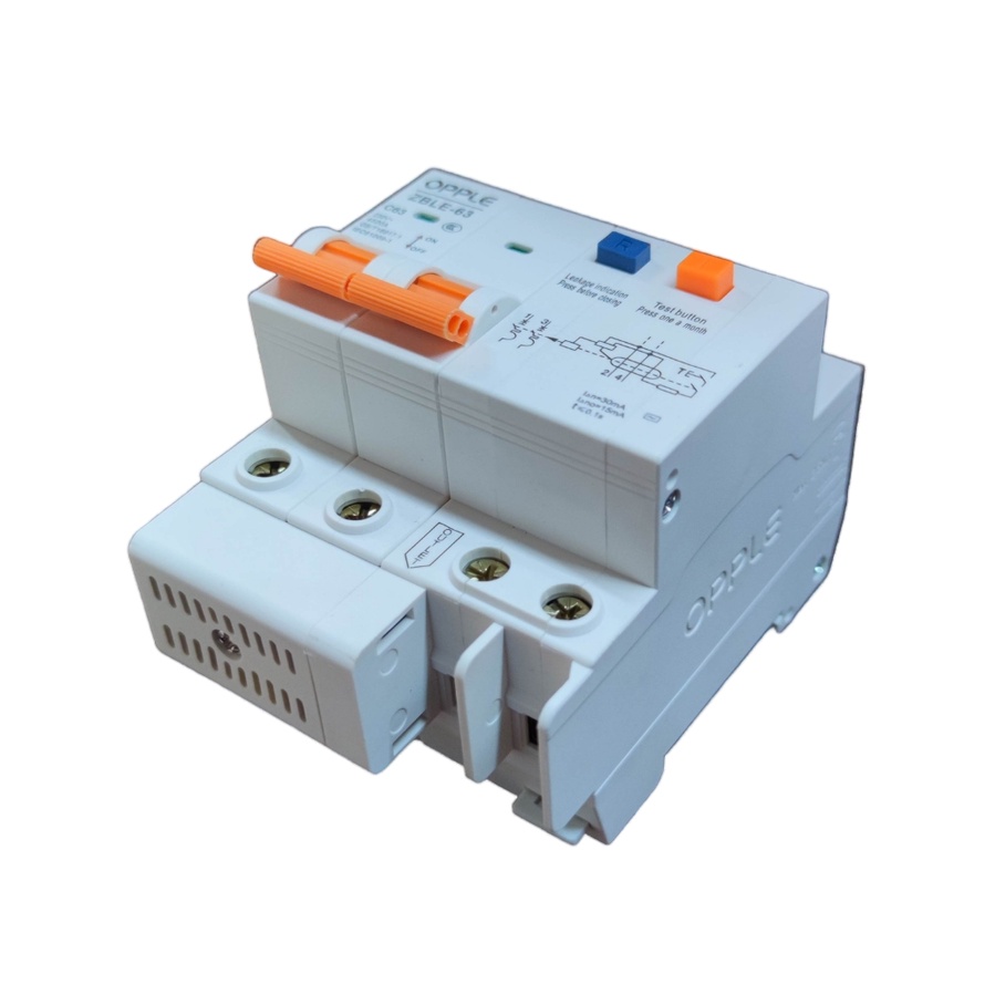OPPLE 63A 4.5 KAIC 30mA 2P+N 220V ZBLE-63C63, Earth Leakage Breaker ...