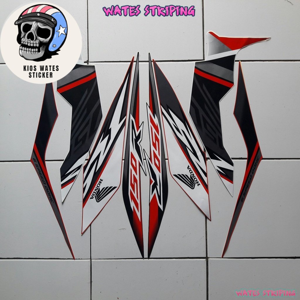 Striping Decal Polet Sticker Honda Sonic 150 R RS 2018 2019 White ...