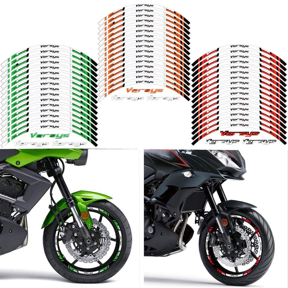 KAWASAKI Versys Motorcycle Wheel Tape Stickers 17" Mags Stripes Decals ...
