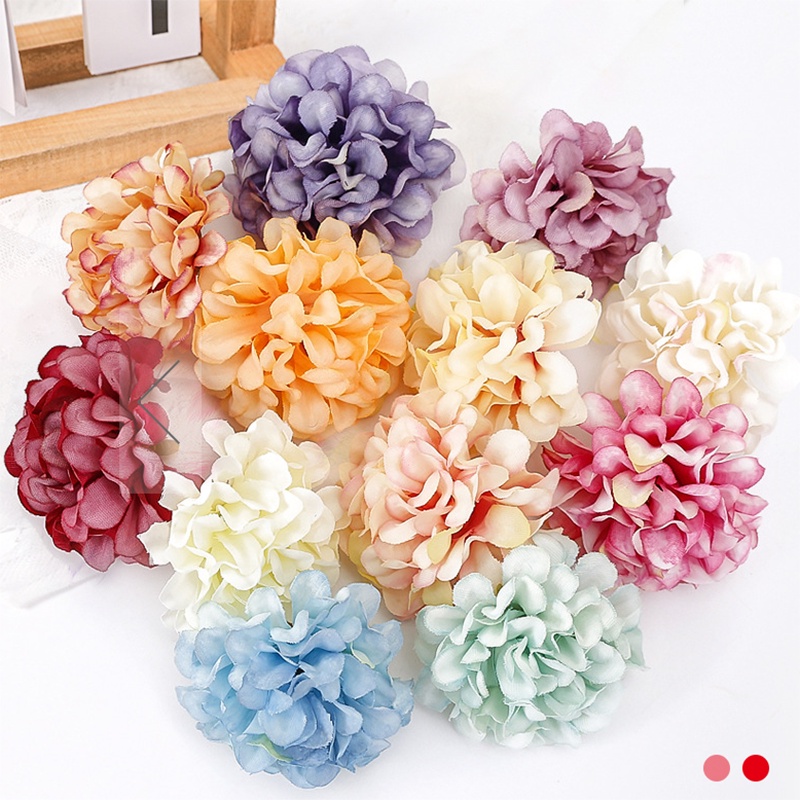 1PC Hydrangea Artificial Flowers Heads Wedding Decoration For Home Room ...
