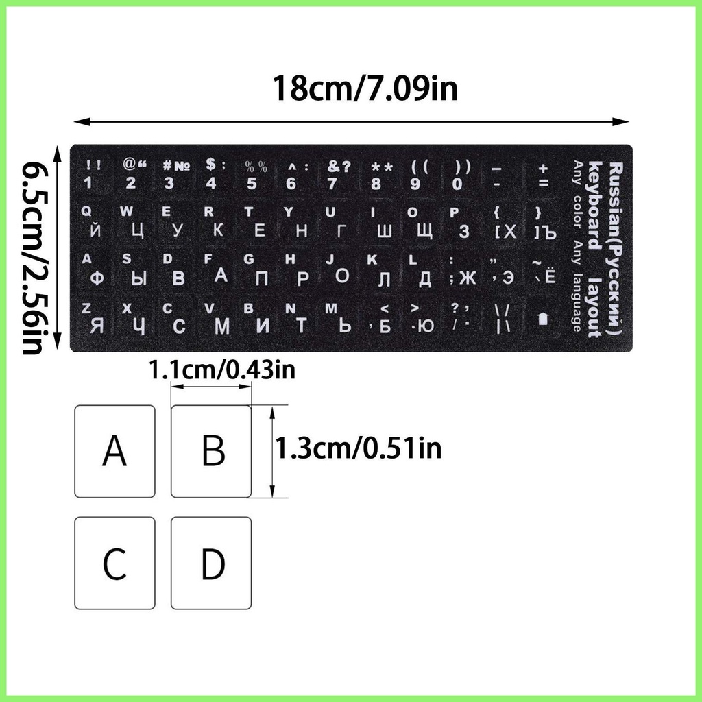 Russian Spanish French German Keyboard Stickers Letter Alphabet Layout ...