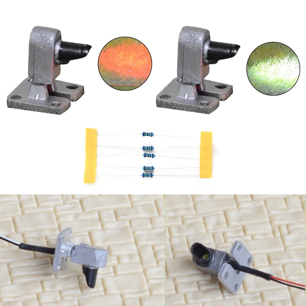 1pcs HO Scale Model Railroad Bi-color Dwarf Searchlight Ground Signal ...