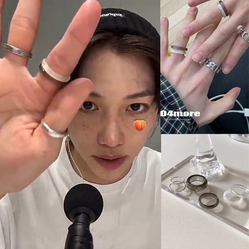 2023 Korean KPOP Stray Kids Hyunjin Felix Same Ring Vintage Resin ...
