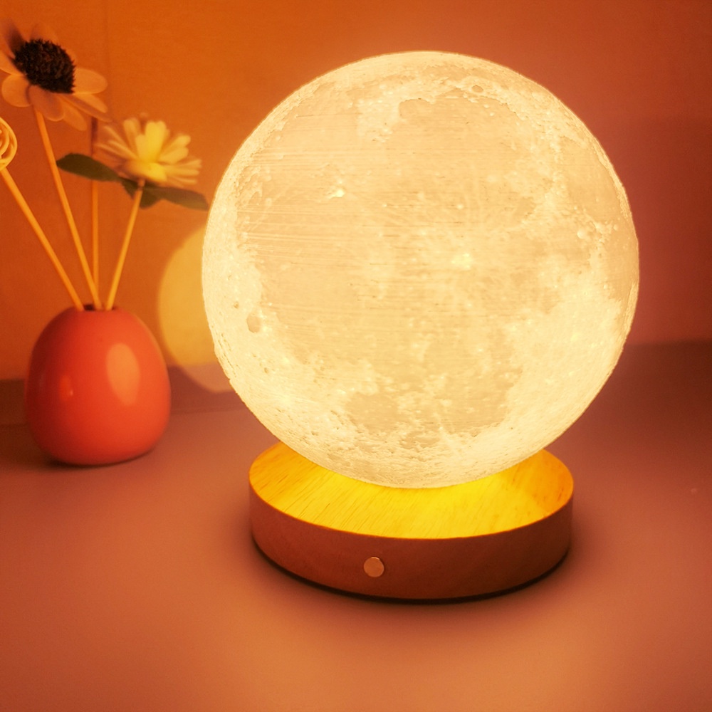 [Not levitation] 3D Moon Lamp, Rotating Sleep Moon Night Light USB ...