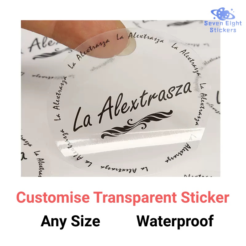Customise / Personalise Transparent Sticker Labels Printing Logo Per ...