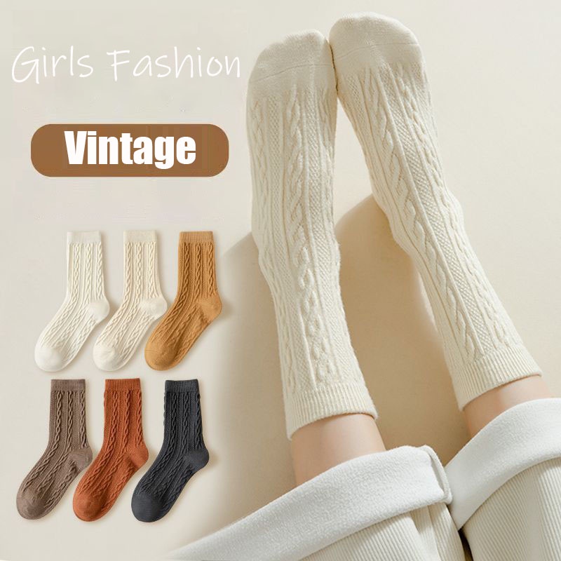 Korean Style Women Comfortable Breathable Socks Vintage Fashion Girls ...
