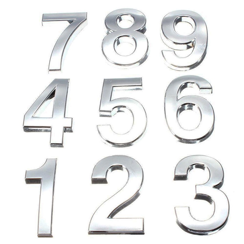 3D Digits Numeral Door Plaque Hotel Home Number Plate Sign Sticker With ...