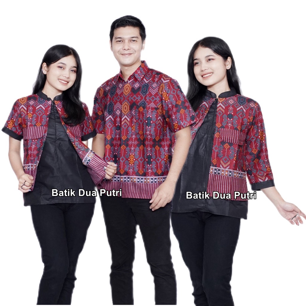 Batik Women Men Couple Uniform Modern elegant Motif Dua Putri Batik ...
