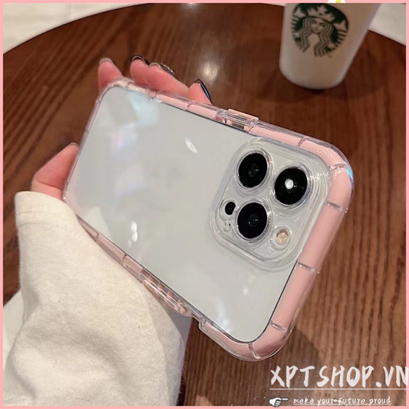 Simple Transparent Color Border Noctilucent edge Camera Protect Phone ...