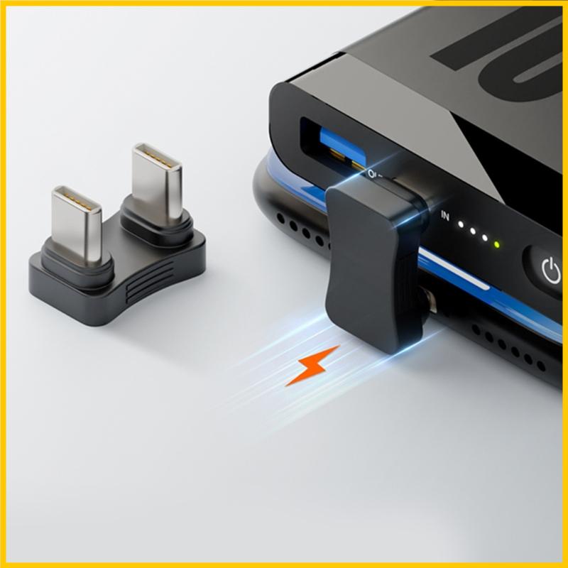 Utake Type-C U Shape Adapter, 180 Degree Elbow Type C Male to Male U ...