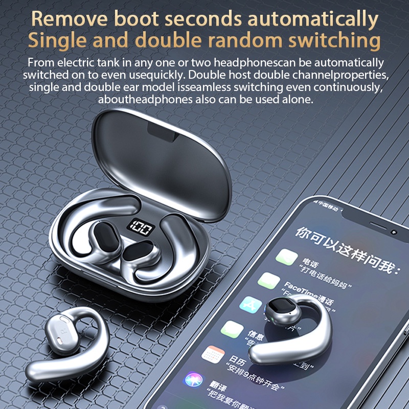 R14 Earless wireless headset with air conduction Sports Business hifi ...