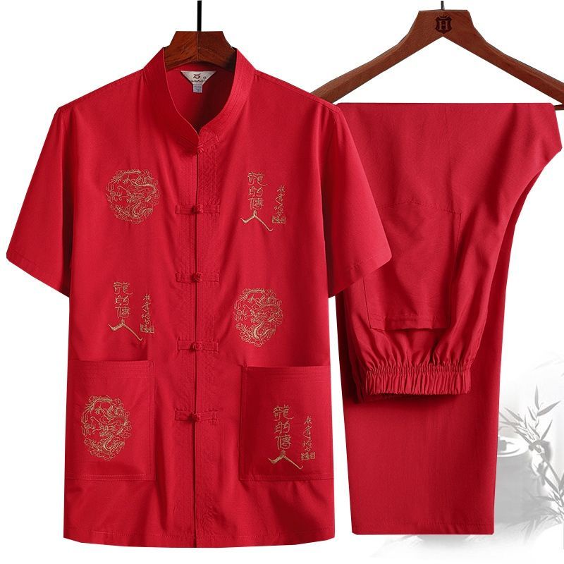 Men short sleeve Shirt Chinese Cheongsam For Chinese New Year ...