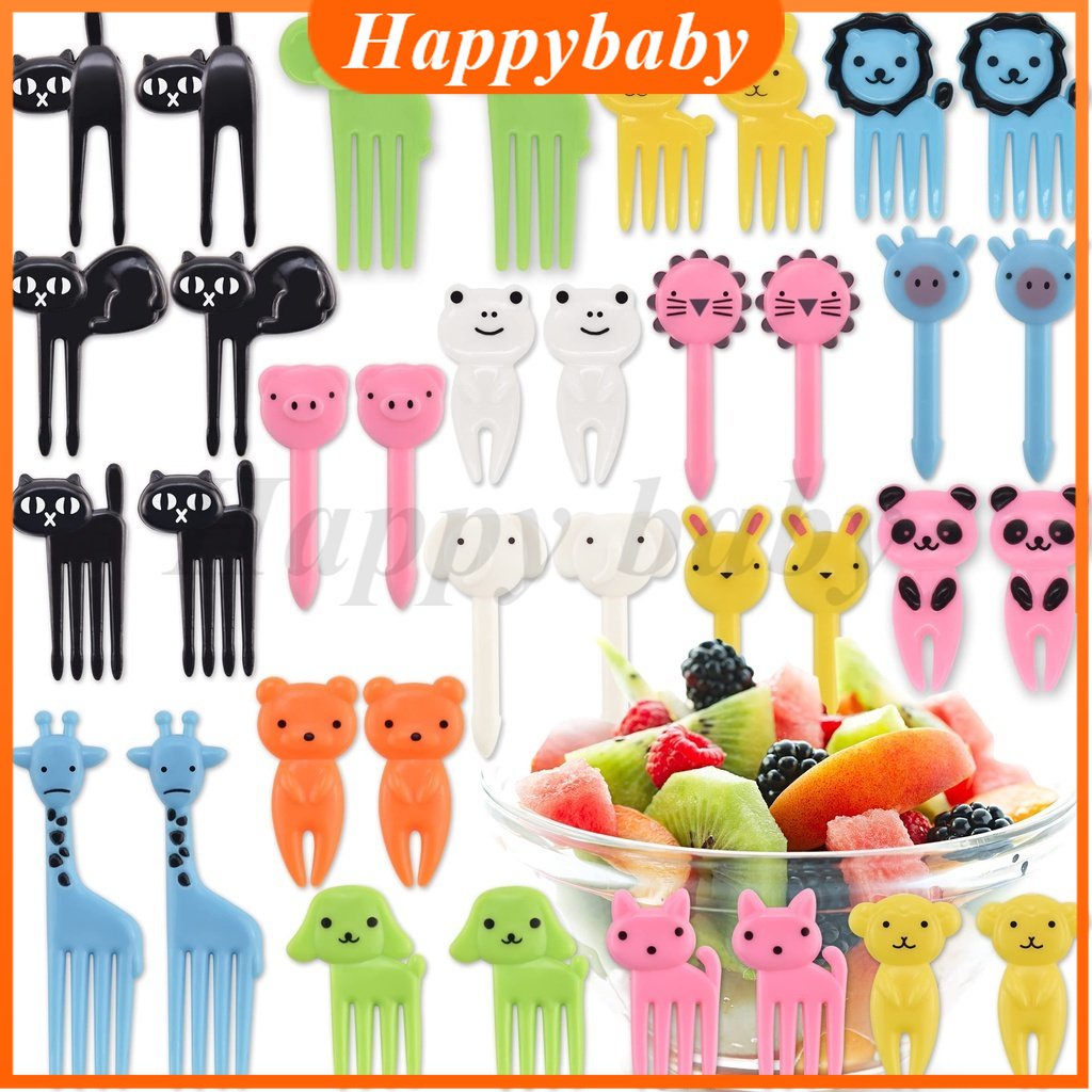 Mini Forks Animal Food Picks for Kids Cute Fruit Fork Bento Box Decor ...