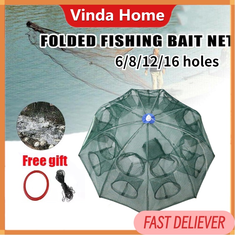 Portable Fishing Nylon Net Automatic Folding Fish Trap | Shopee Philippines