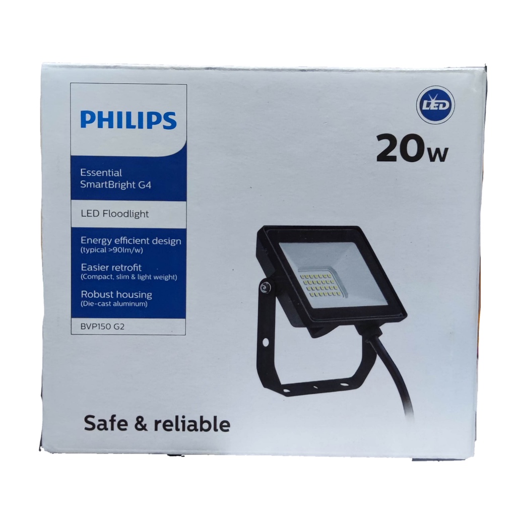 Philips 20W LED Floodlight 220V 6500K Cool White BVP150G2, 20W LED ...