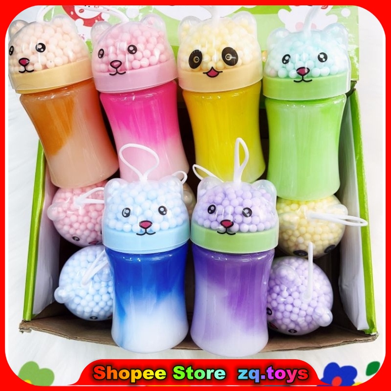 (COD)Bear head two-color crystal mud fun styrofoam children's toy mud ...