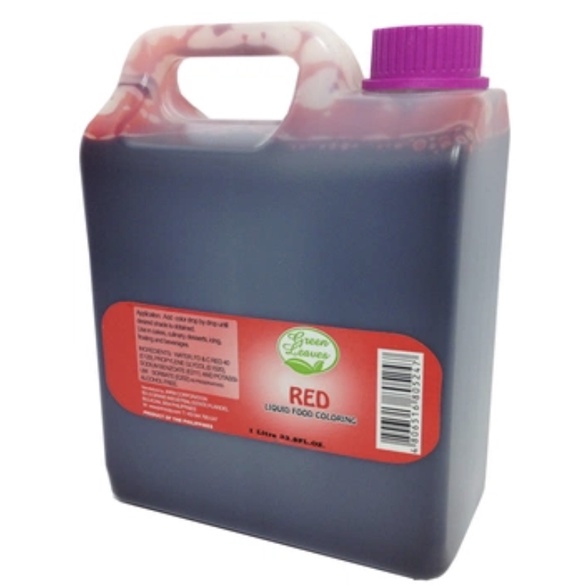 Red Liquid Food Color 1 Liter GREEN LEAVES - Philippine Mega | Shopee ...