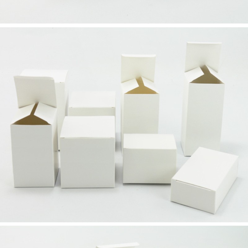 10pcsWhite paper box 5.5x5.5x5.5cm/6x5x8cm/6x6x13cm printing packaging ...