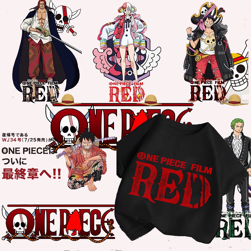 ONE PIECE FILM RED Iron On Patches for clothes T-Shirt Diy nami luffy zoro Heat Transfer Sticker ...