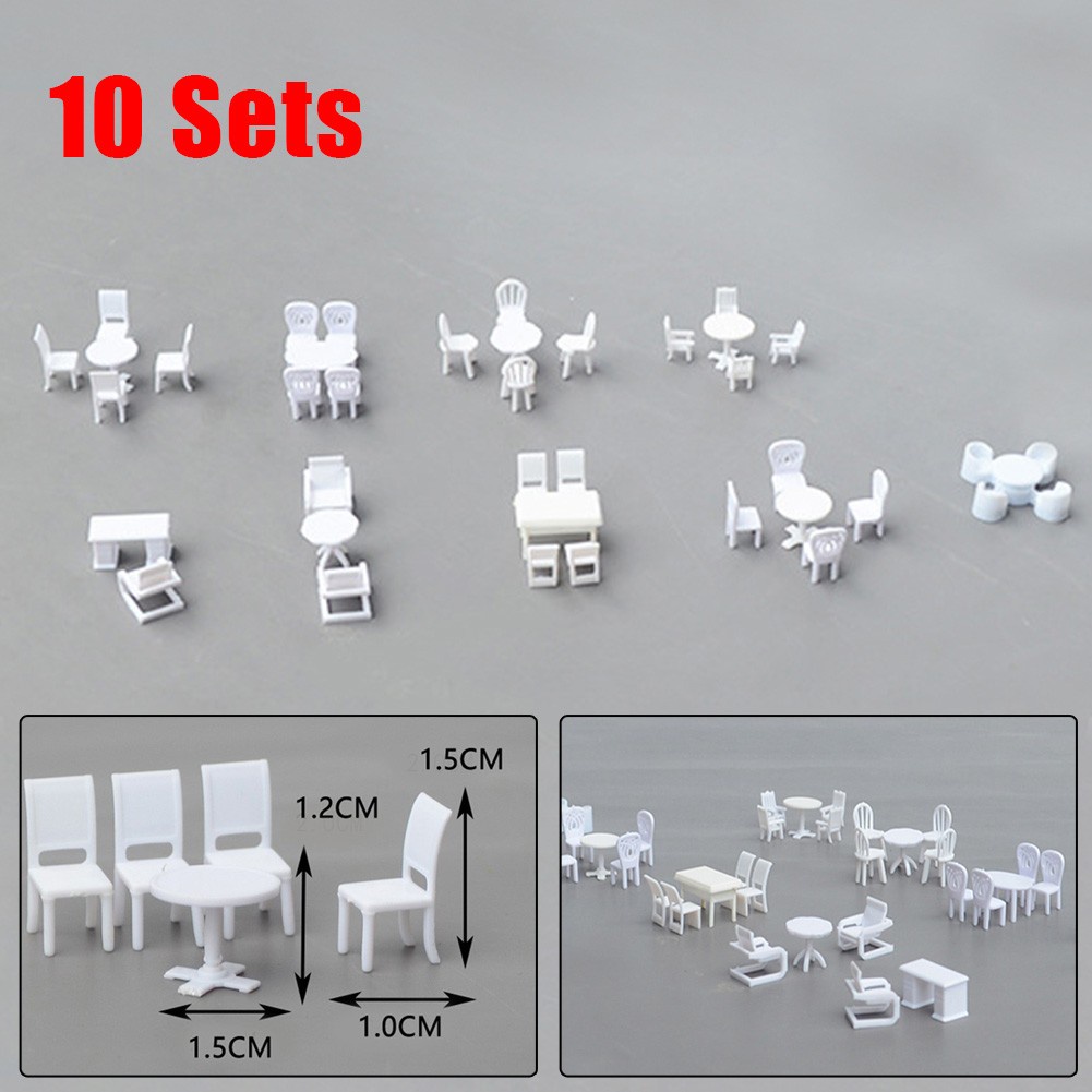 10 Sets Tables And Chairs Model Decoration HO Scale Model Railway ...