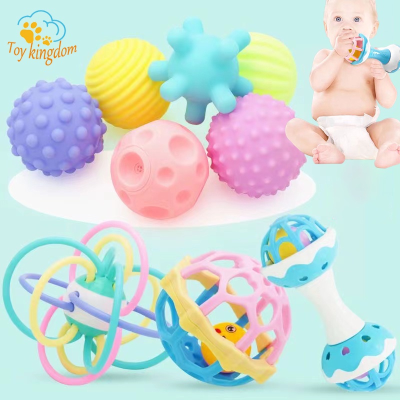 Baby's Hand Grasping Ball Grinding Stick Can Chew Tactile Hand Bell ...