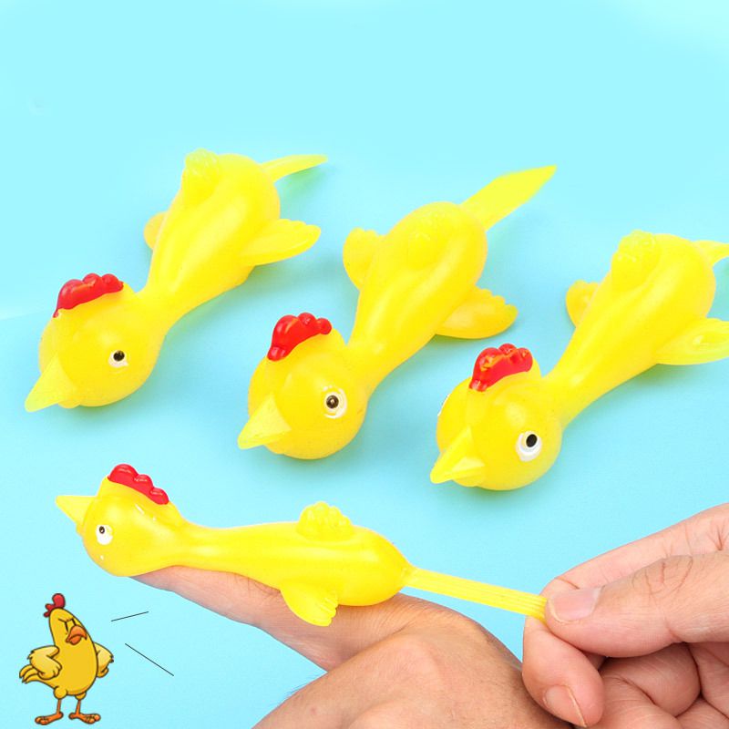 Funny Turkey Creative Chicken Elastic Flying Finger Birds Sticky Vent ...
