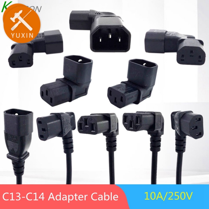 IEC 320 C13 Female to C14 Male Power Supply Extension Cord Cable 10A 250V Angle Power Adapter ...