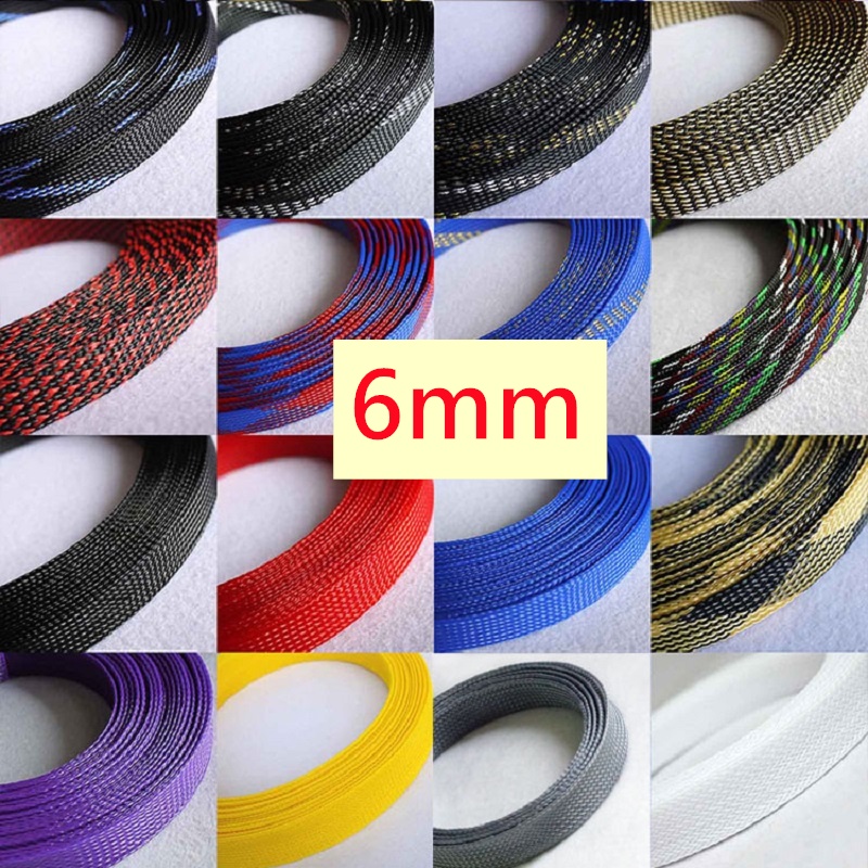 5Meters 6mm Tight High Density Braided PET Expandable Sleeving Cable ...