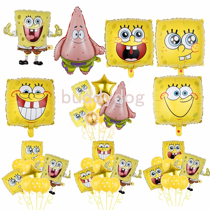 1set SpongeBob SquarePants Theme Balloons Cartoon SpongeBob SquarePants ...