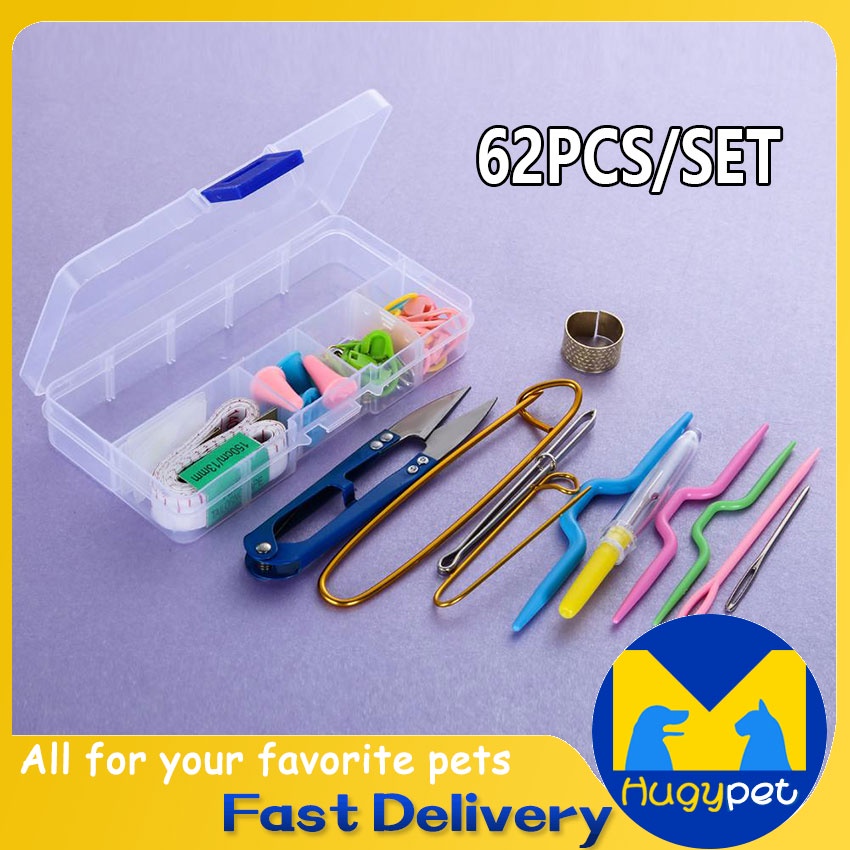 62PCS Knitting Set For DIY Craft Sewing Crochet Hook Needle Stitch Tool ...