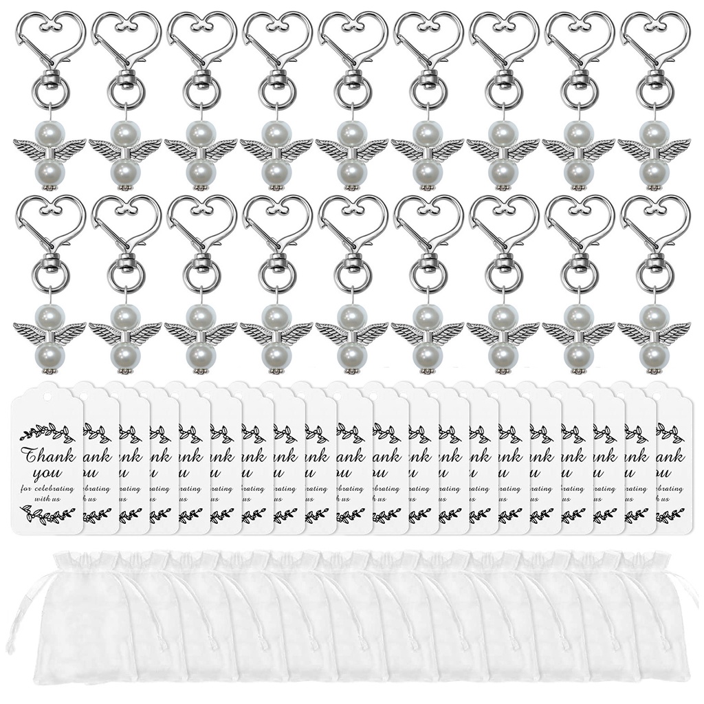 20Pcs Thank You Gift Angel Keychains Wedding Favors Guardian Angel for ...
