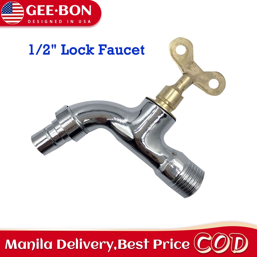 GEEBON Anti-theft Faucet With Lock Key Single Handle Lockable Home ...