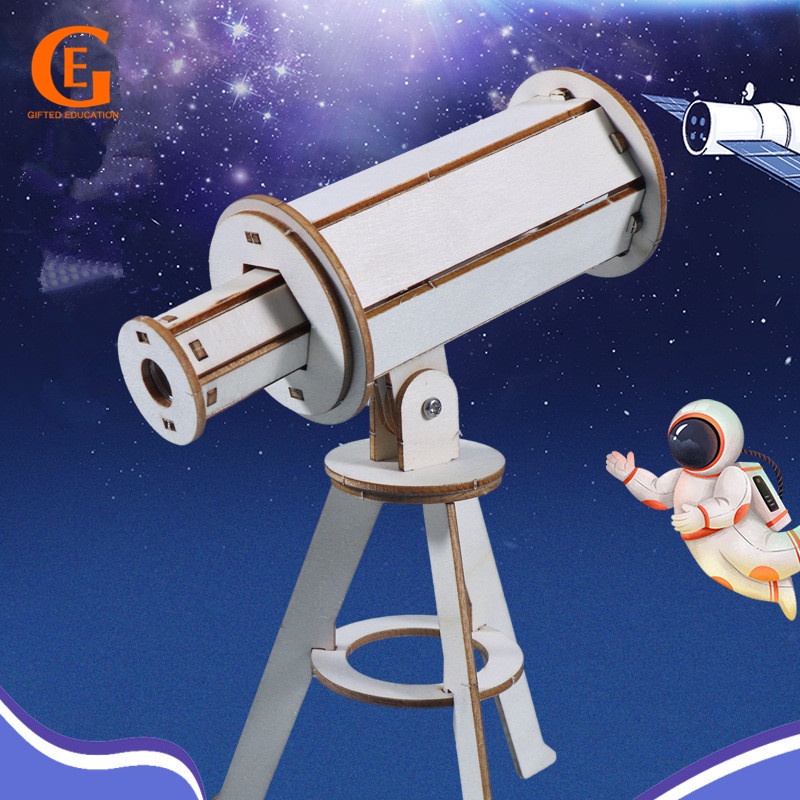 GIFTED EDUCATION DIY Telescopic Monocular Telescope Wooden Model ...