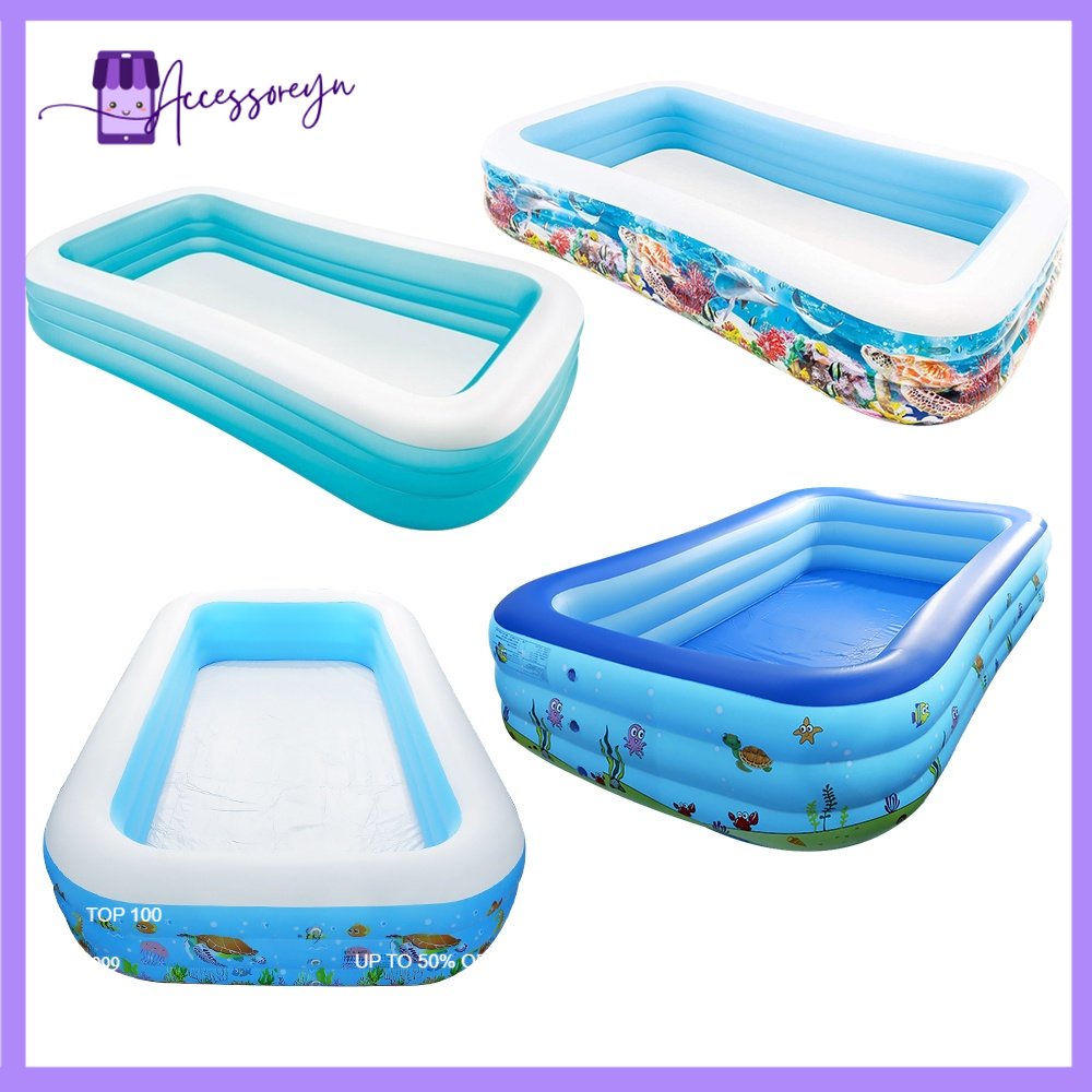 Intex Kiddie Pool Swim Center Rectangular Size Inflatable Swimming Pool ...