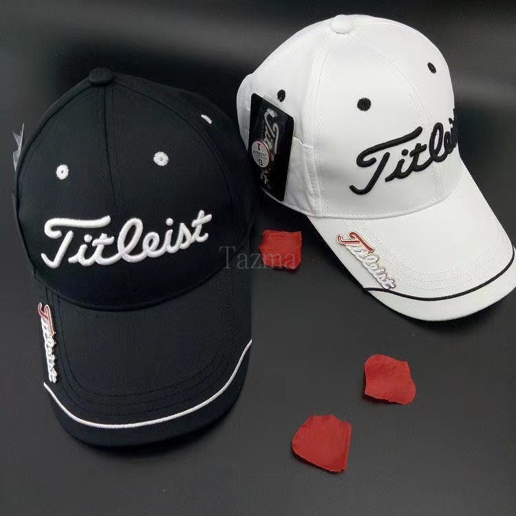 Titleist Branded New Golf Club Caps Hats Brim Top Botton Closed Sun ...